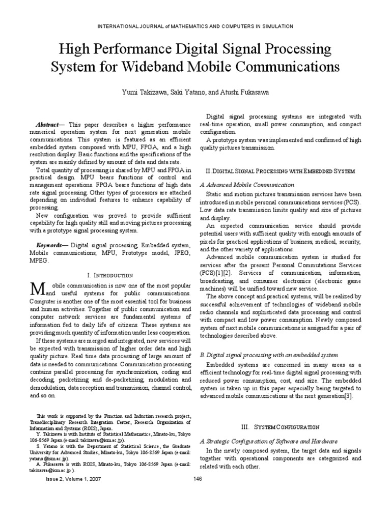 High Performance Digital Signal Processing System For Wideband Mobile ...