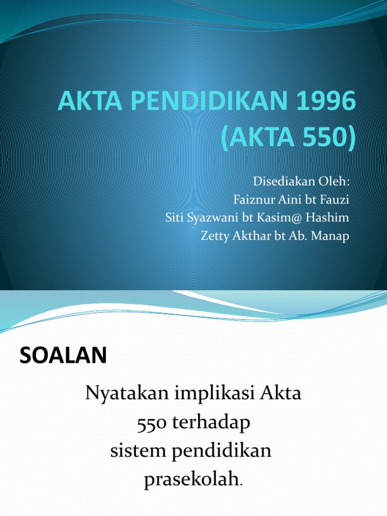 Akta Pendidikan 1996 | PDF