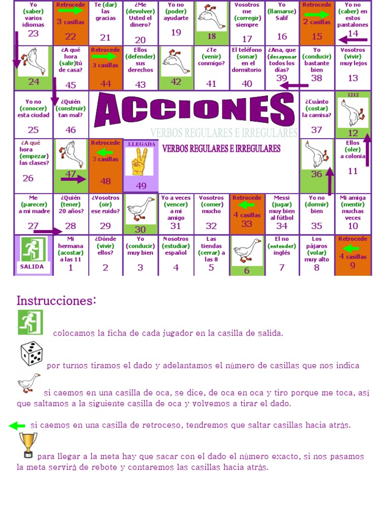 Tablero y reglas del juego de la oca | PDF | Ocio | Ajedrez
