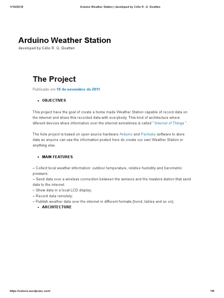 Arduino IoT Weather Station Guide | PDF | Arduino | Network Packet