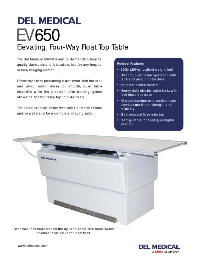 Elevating, Four-Way Float Top Table: Product Features | PDF | Equipment ...