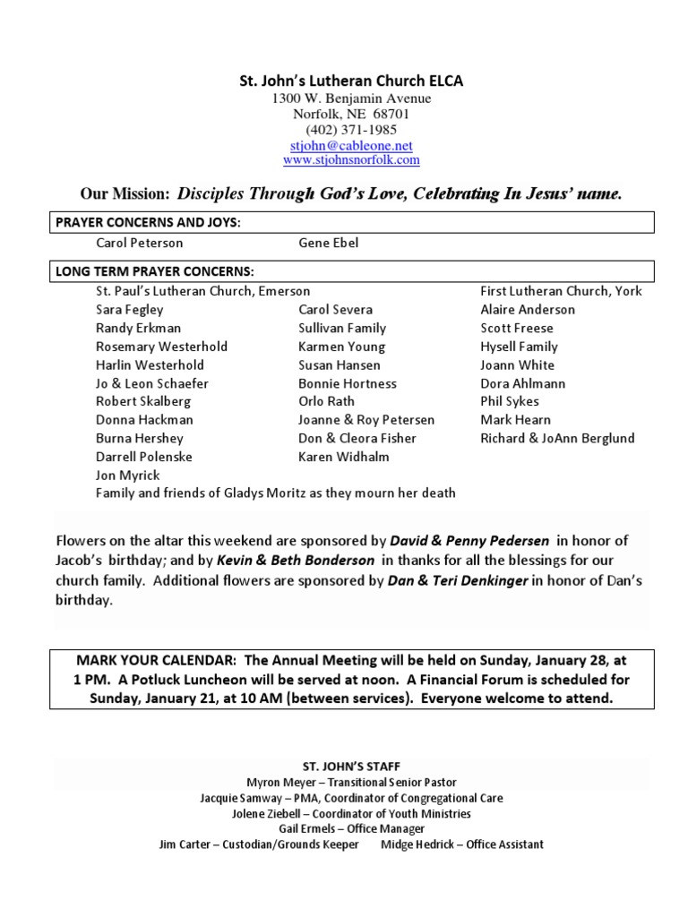 Disciples Through God's Love, Celebrating in Jesus' Name.: St. John's ...