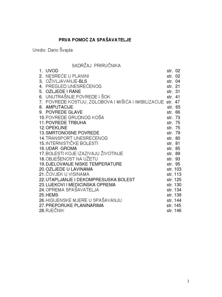 Skripta Prva Pomoć Nova.d Oc | PDF