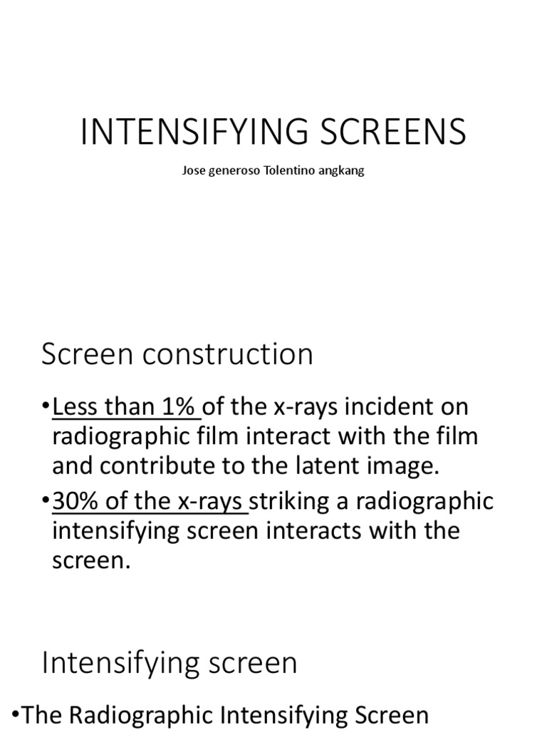 Intensifying Screens Review | PDF | Radiography | X Ray