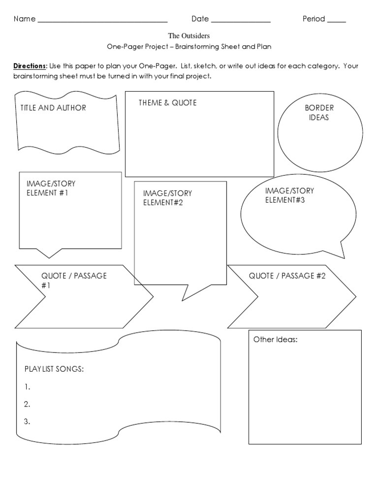 One-Pager Brainstorming Sheet | PDF | Group Processes