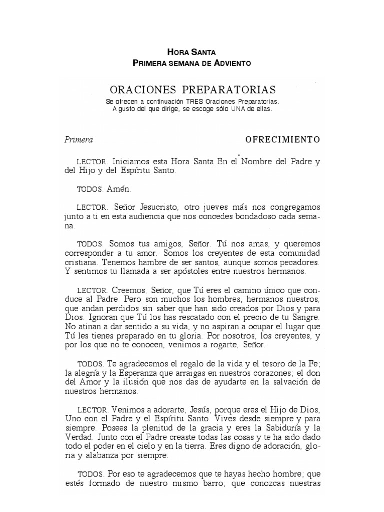 Hora Santa Adviento 1 PDF | PDF | Cristo (título) | eucaristía