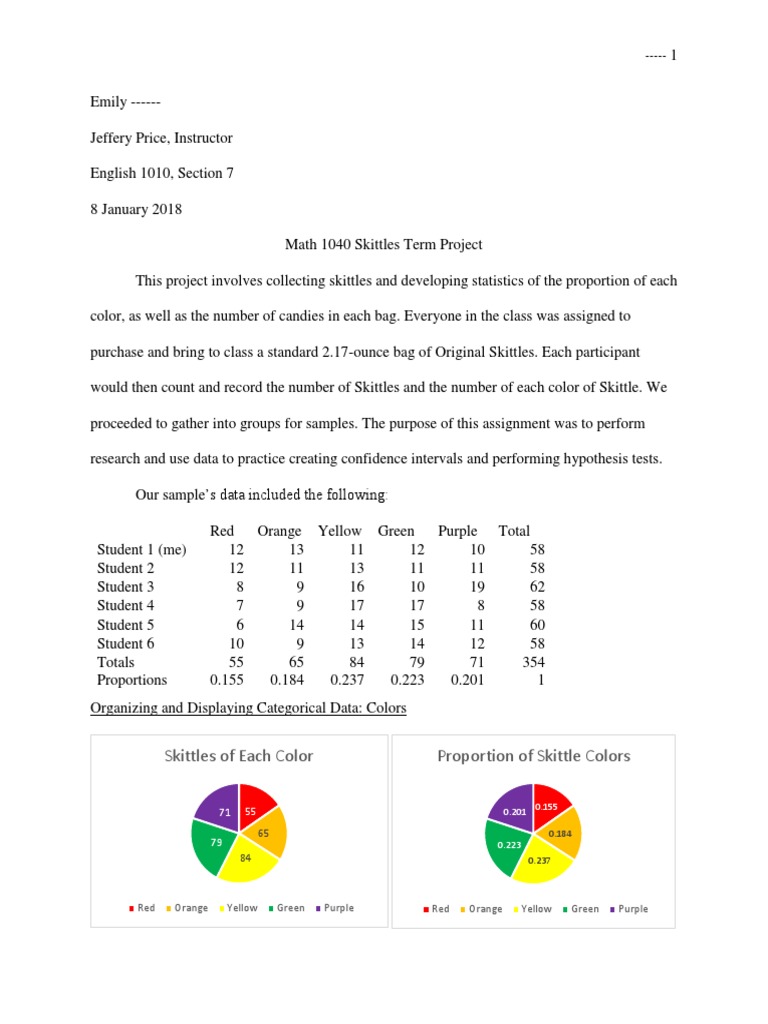 Skittle | PDF | Statistical Significance | Statistical Hypothesis Testing