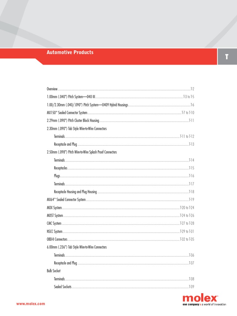 Molex | PDF | Electrical Connector | Electrical Resistance And Conductance