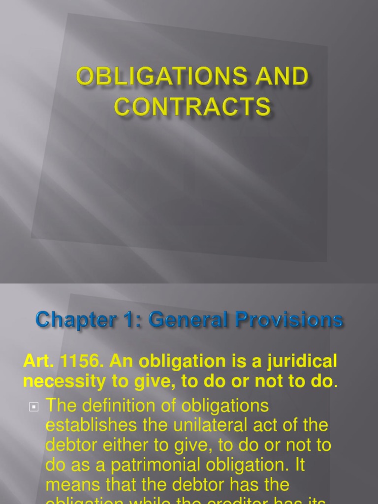 Obligations and Contracts | PDF | Law Of Obligations | Misrepresentation