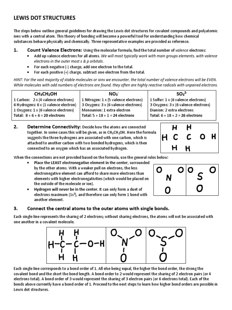 Guidelines For Writing Lewis Dot Structures-1 PDF | PDF | Valence ...