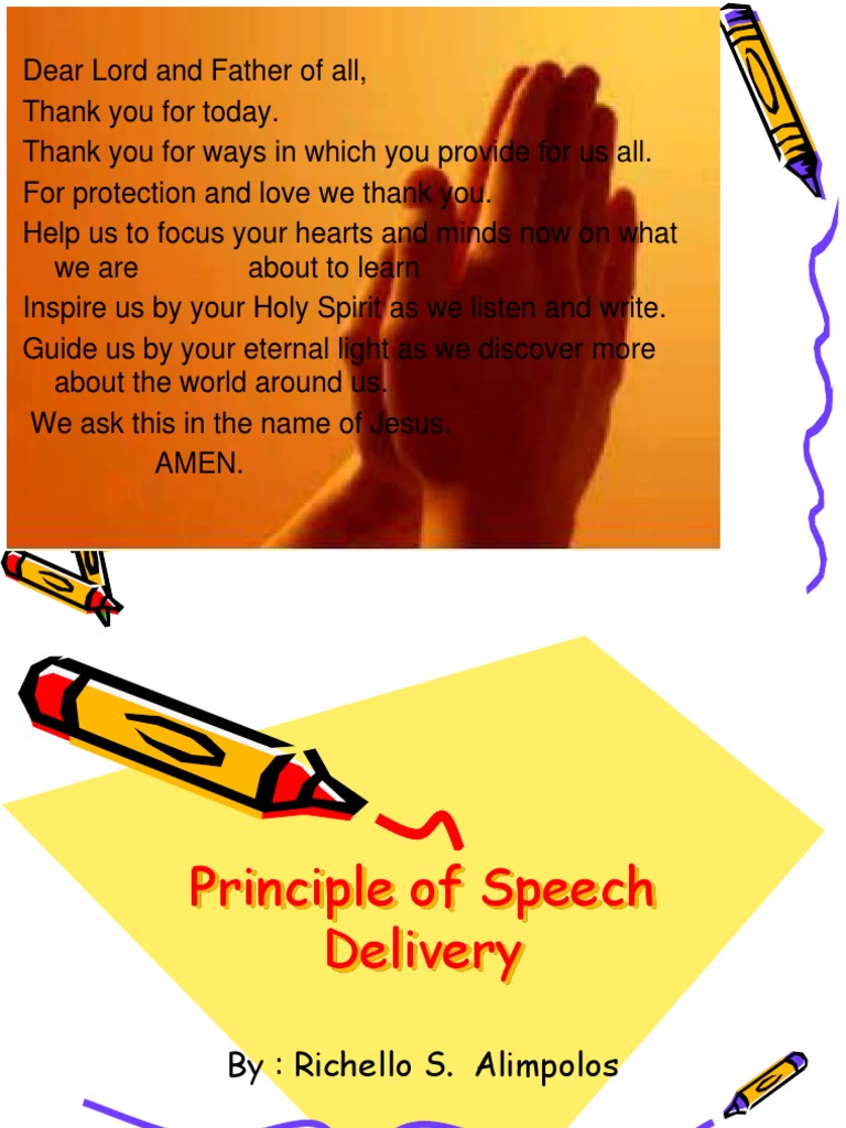Principle of Speech Delivery | Public Speaking | Nonverbal Communication