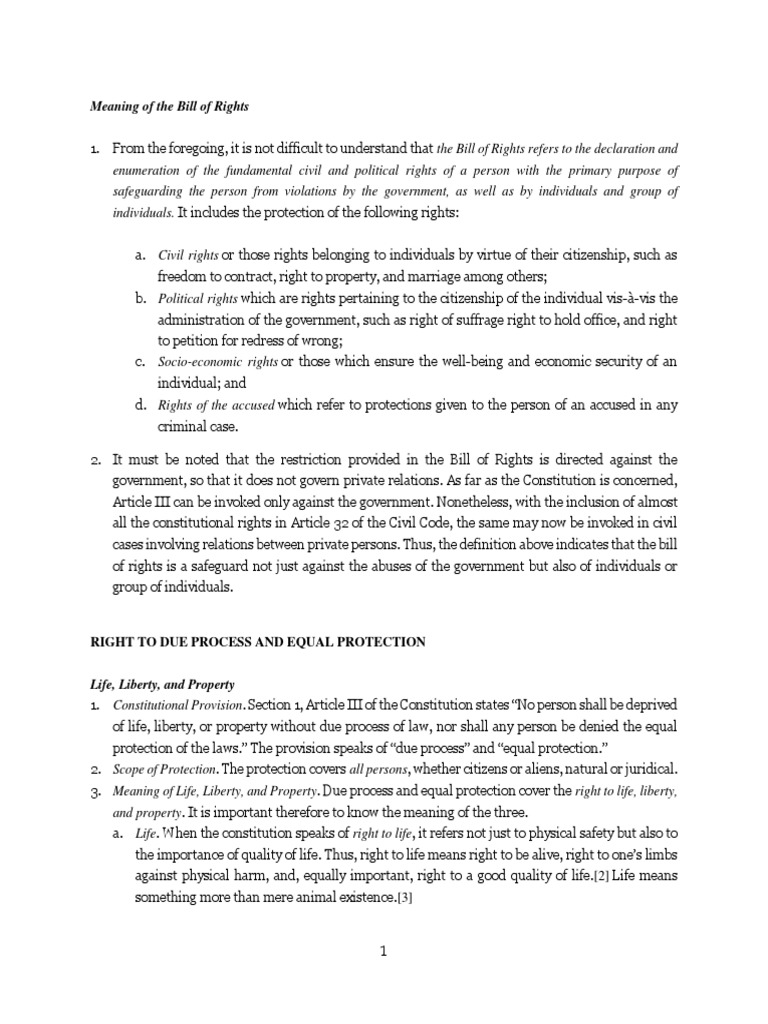 Meaning of The Bill of Rights | PDF | Vagueness Doctrine | Liberty