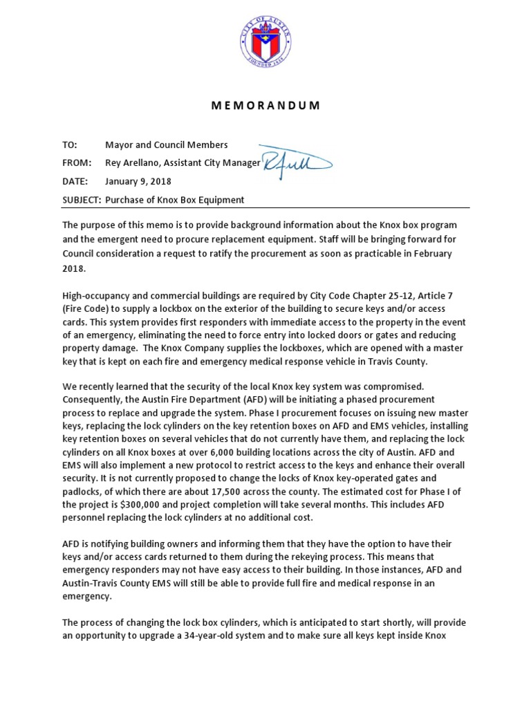 Memo To Austin Mayor and Council After Man Allegedly Uses Master Key To ...