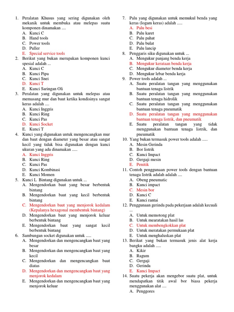 Jenis dan Fungsi Power Tools Mekanik | PDF | Teknologi & Rekayasa