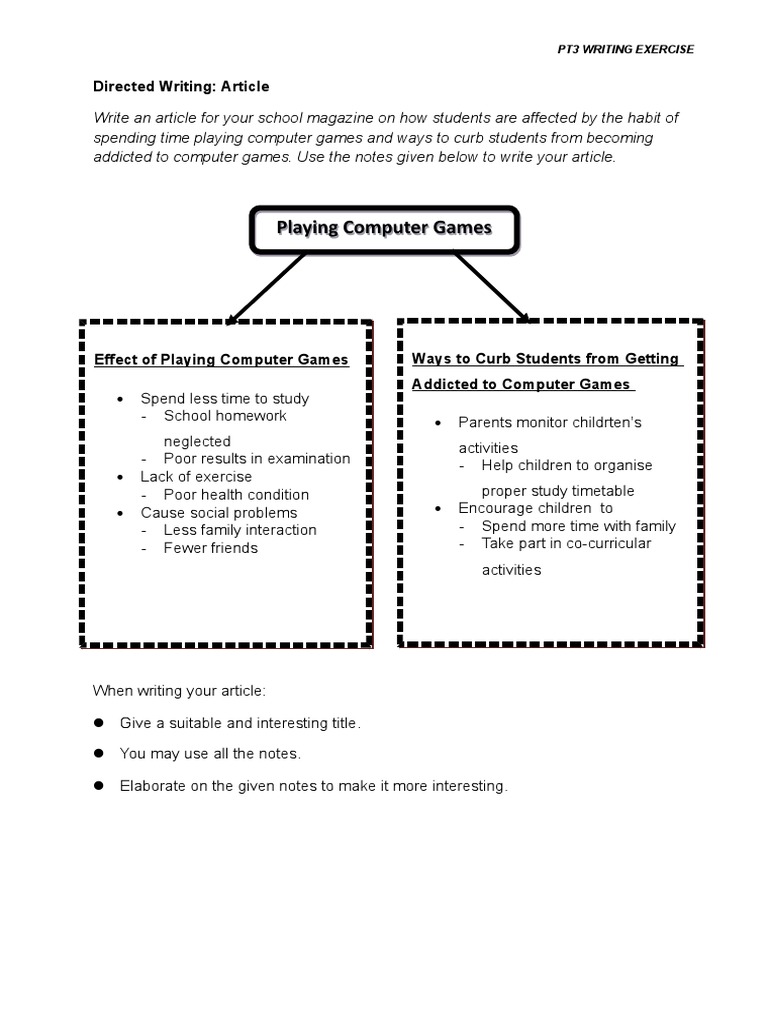 Playing Computer Games | PDF | Video Games | Homework
