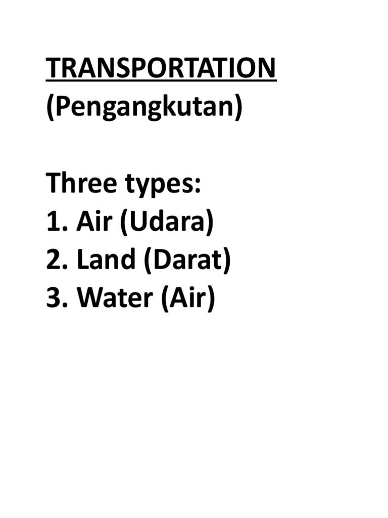 Types of Transportation Explained | PDF | Travel