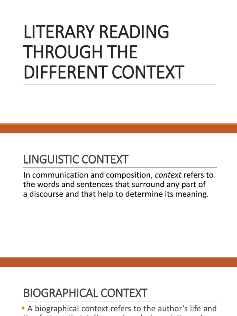 Understanding Context | PDF | Reading (Process) | Critical Thinking