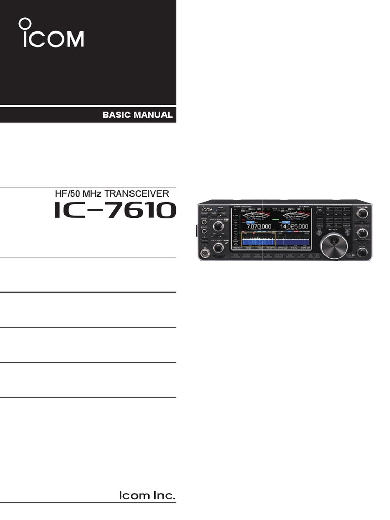 IC 7610 Instruction Manual PDF | Download Free PDF | Radio ...