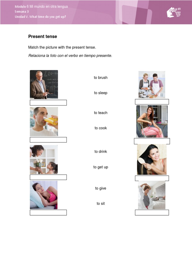 Módulo 6 Semana 3 Unidad V Verbos en Presente | PDF