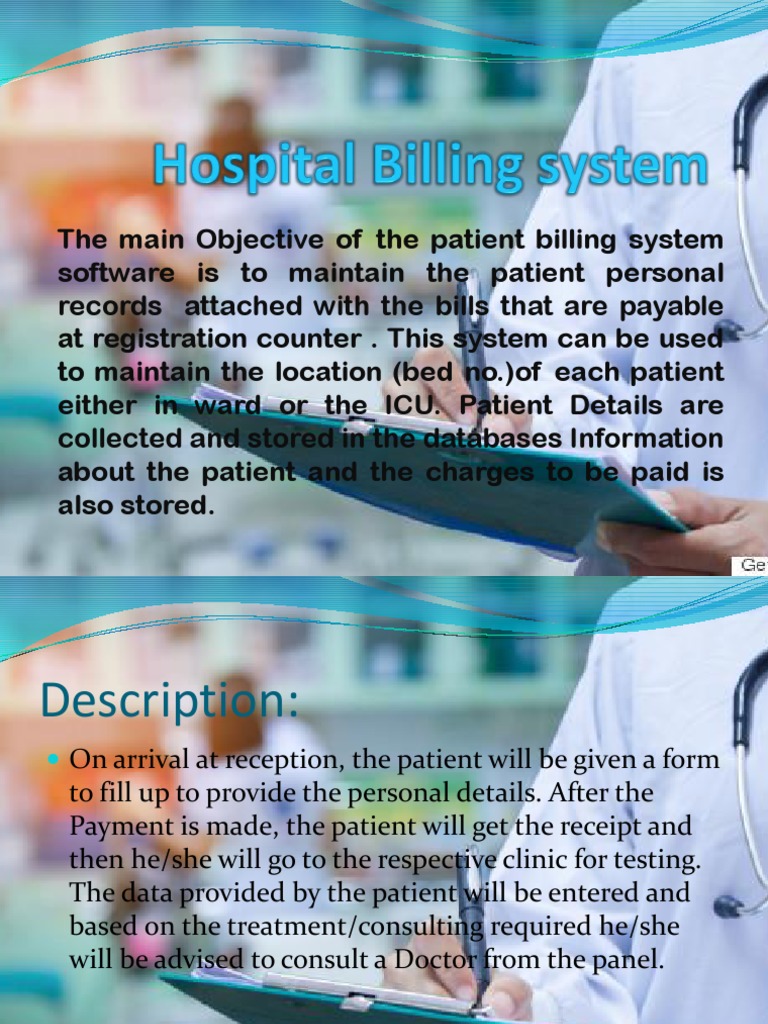 Synopsis of Hospital Billing System | PDF | Databases | User (Computing)