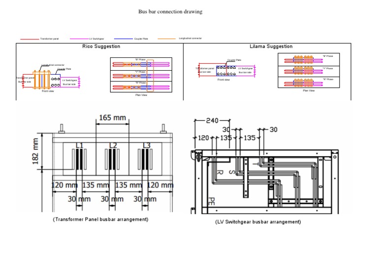 Bus Bar Connection Drawing: Rico Suggestion Lilama Suggestion | PDF