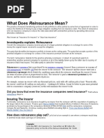 Understanding Retrocession in Reinsurance | PDF | Reinsurance | Insurance