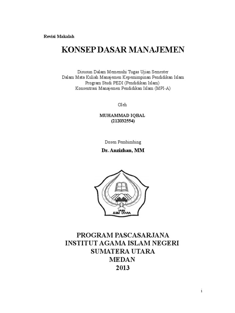 Konsep Dasar Manajemen | PDF