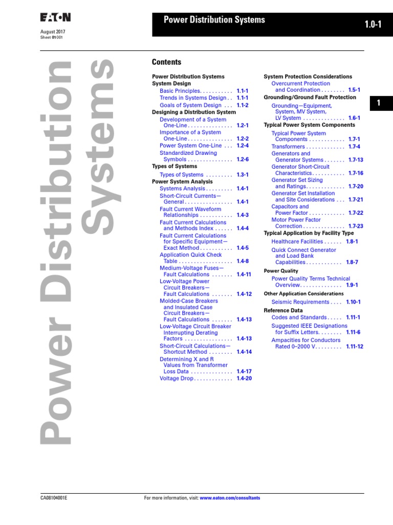 TB08104003E Tab 1 | PDF | Electric Power Distribution | Transformer