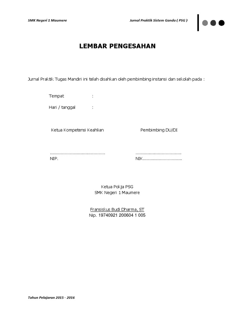 Lembar Pengesahan PSG | PDF