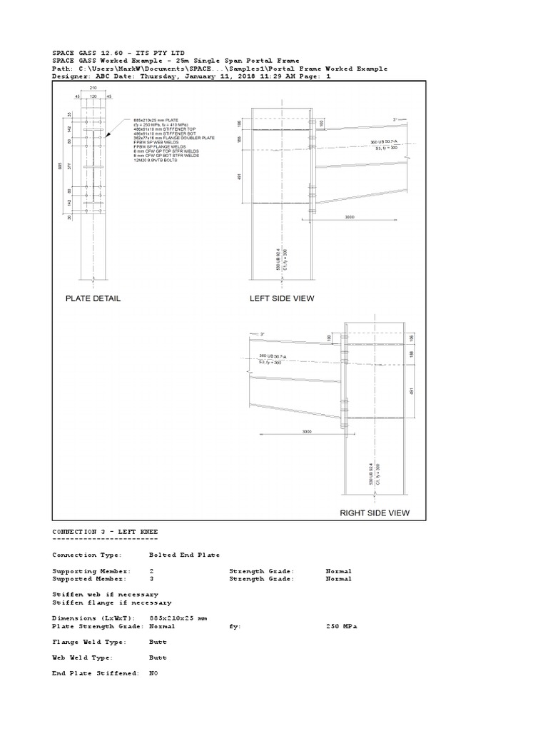Knee Connection in Portal Frame Design | PDF | Screw | Beam (Structure)