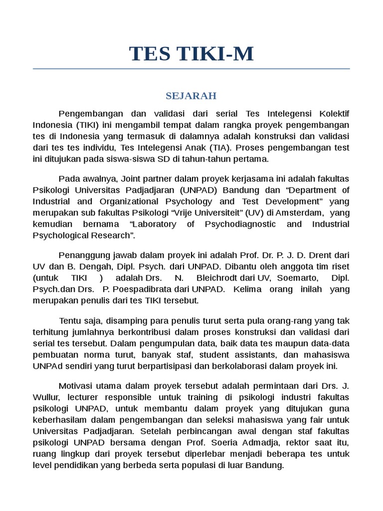 Tes TIKI PDF | PDF