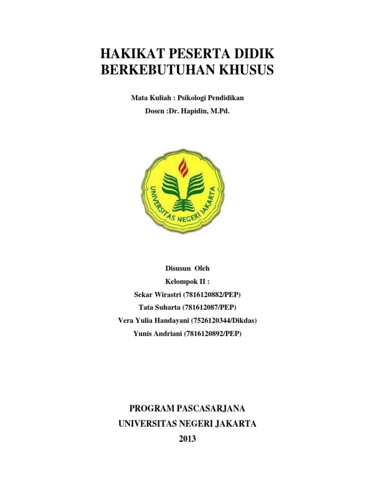Anak Berkebutuhan Khusus: Hakikat dan Strategi Pembelajaran | PDF | Pengembangan Diri