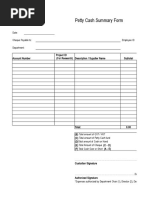 Petty Cash Replenishment Form (PCRF) | PDF