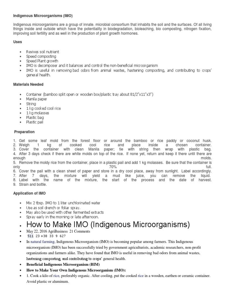Indigenous Microorganisms | Compost | Microorganism