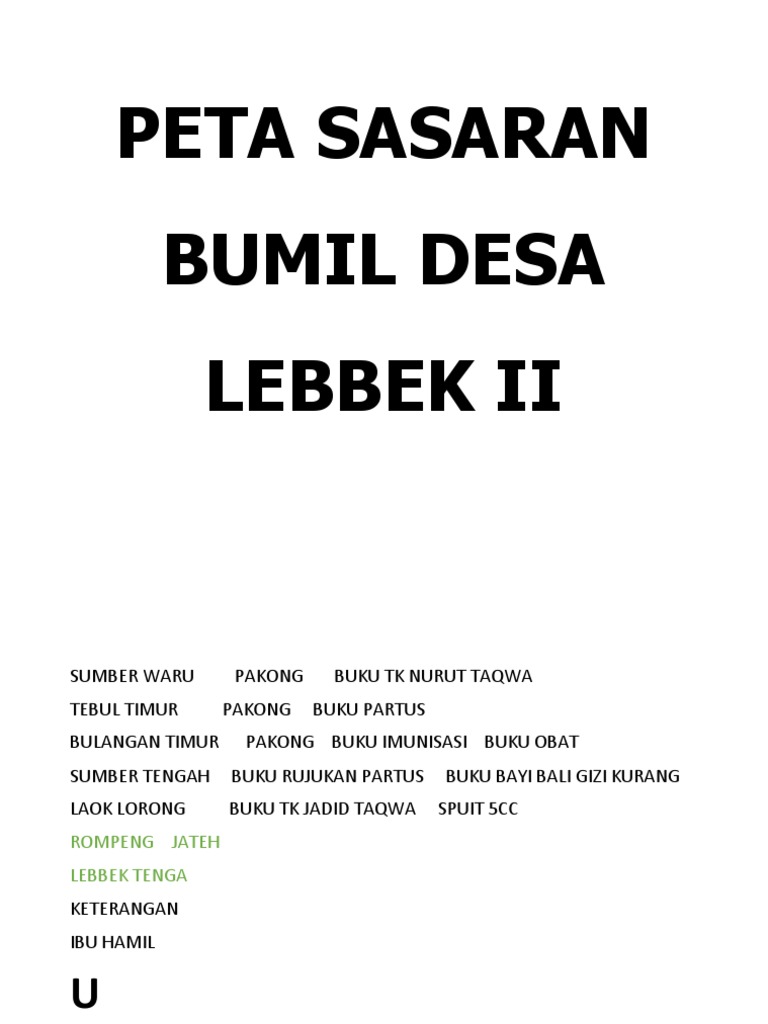 Peta Sasaran Bumil Desa Lebbek II | PDF