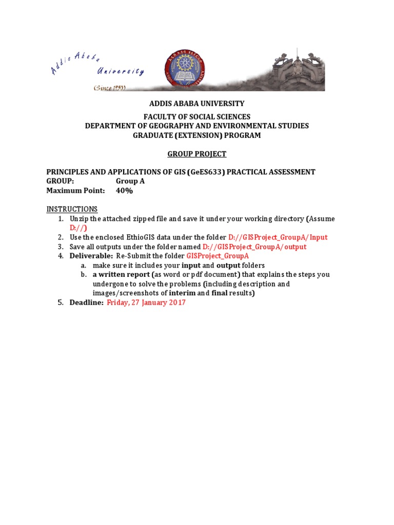 GIS Practical Assessment Project Guide | PDF