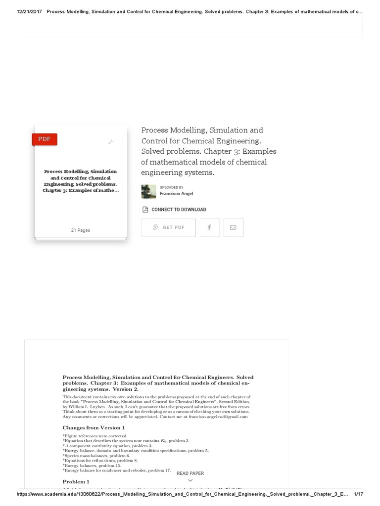 Chapter 3 - Examples of Mathematical Models of Chemical Engineering ...
