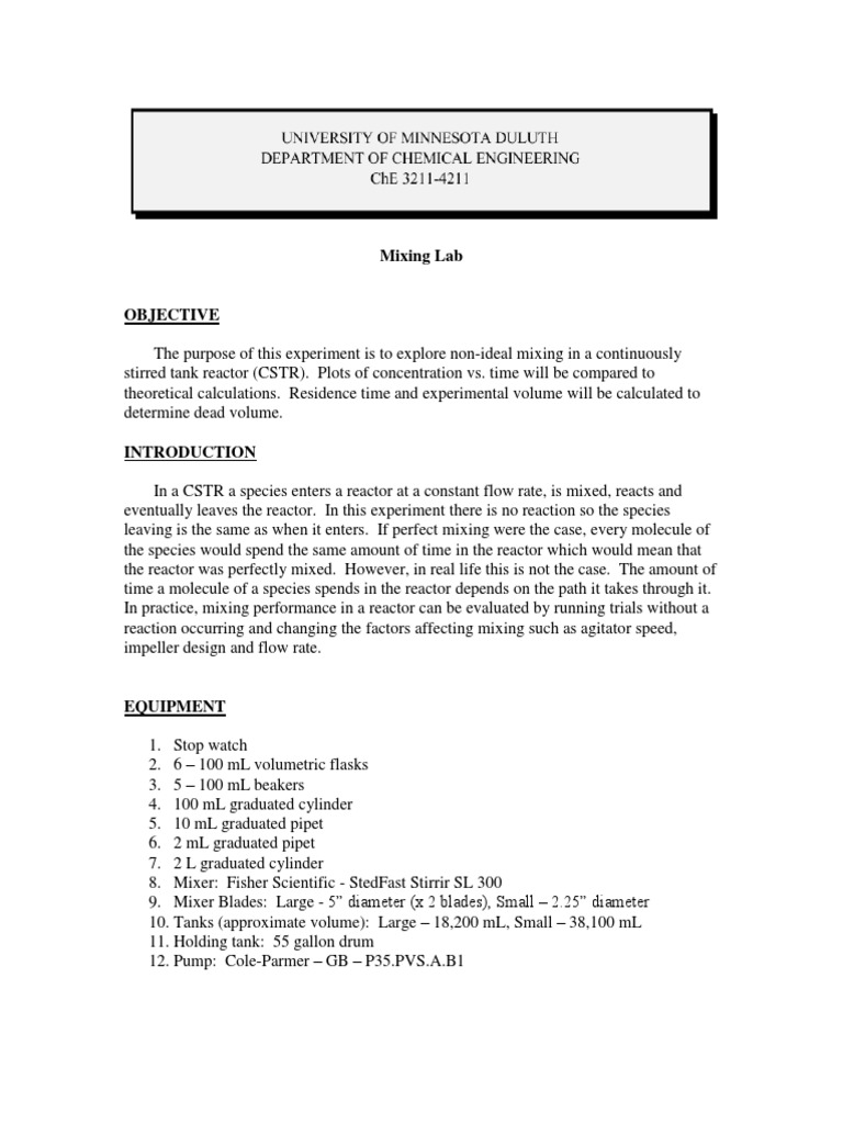 Ex Mixing | PDF | Chemical Reactor | Spreadsheet