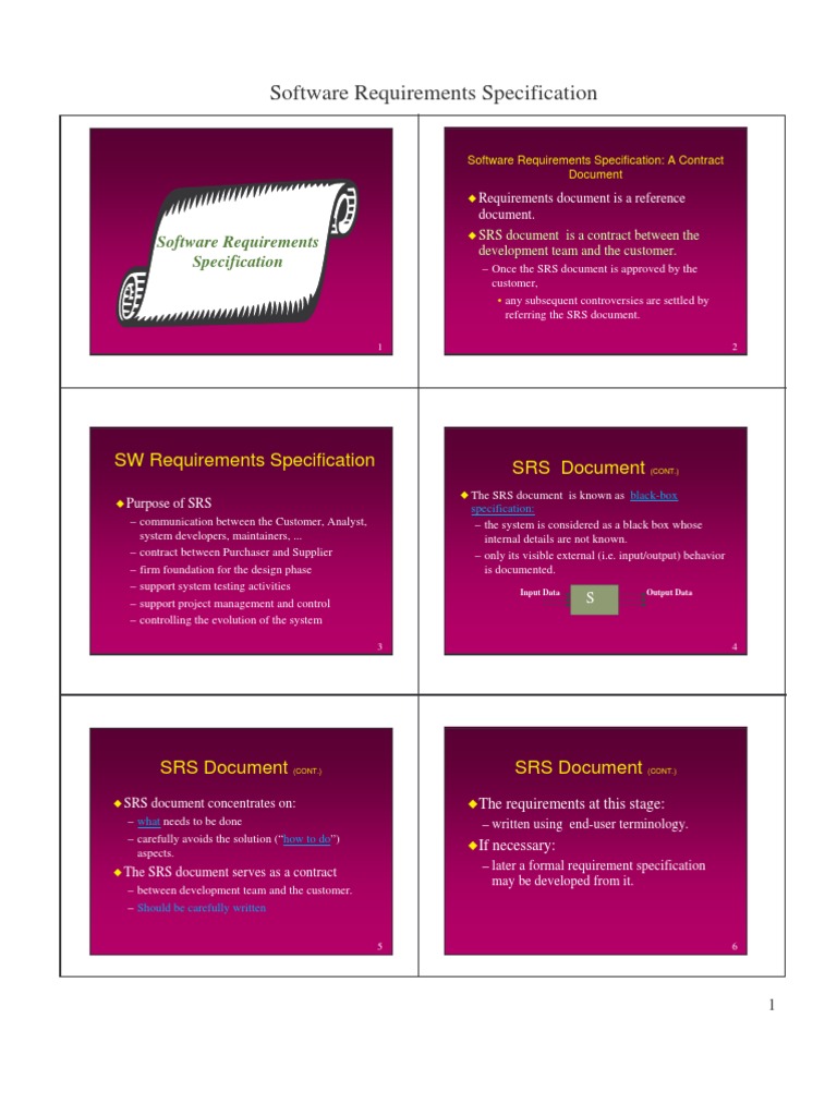 SRS | PDF | Specification (Technical Standard) | Input/Output