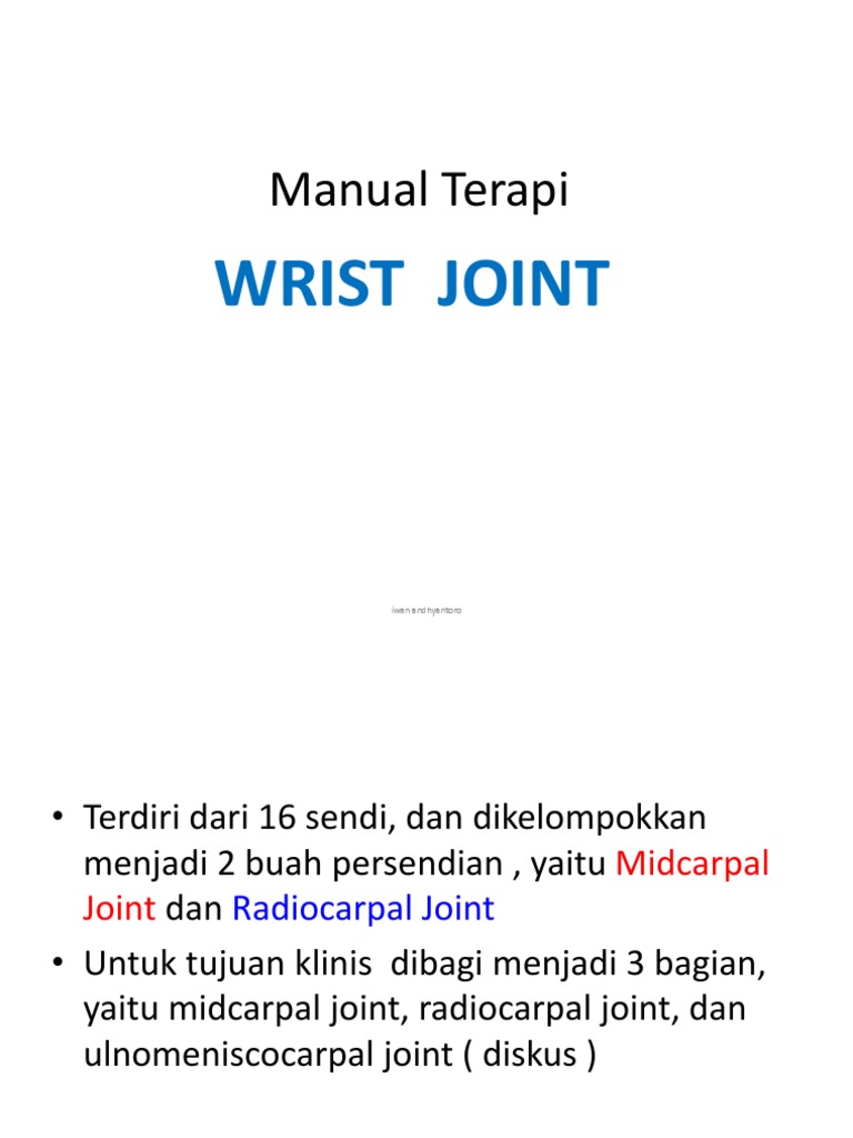 WRIST - Manual Terapi | PDF