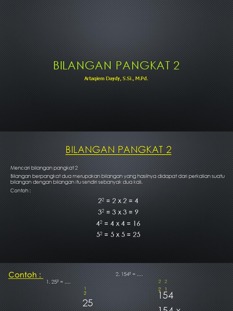 Bilangan Pangkat 2 Dan 3 | PDF