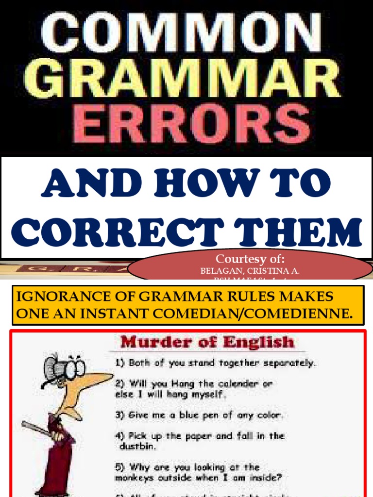 Common Grammar Mistakes and Corrections | PDF | Grammatical Number ...