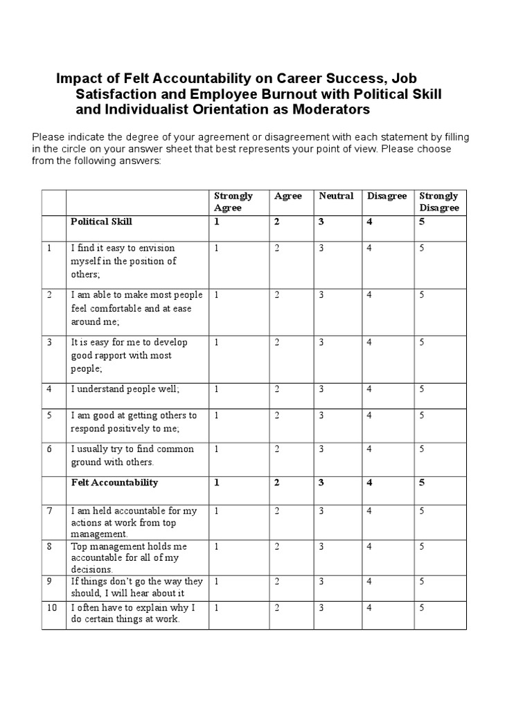 5 Point Likert Scale Survey | PDF | Behavioural Sciences | Social ...