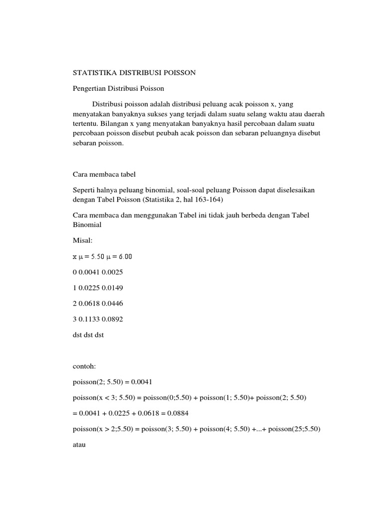 Statistika Distribusi Poisson | PDF