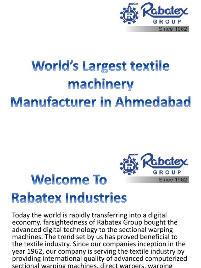 Rabatex Textile Machinery Manufacturers, Sectional warping machine ...