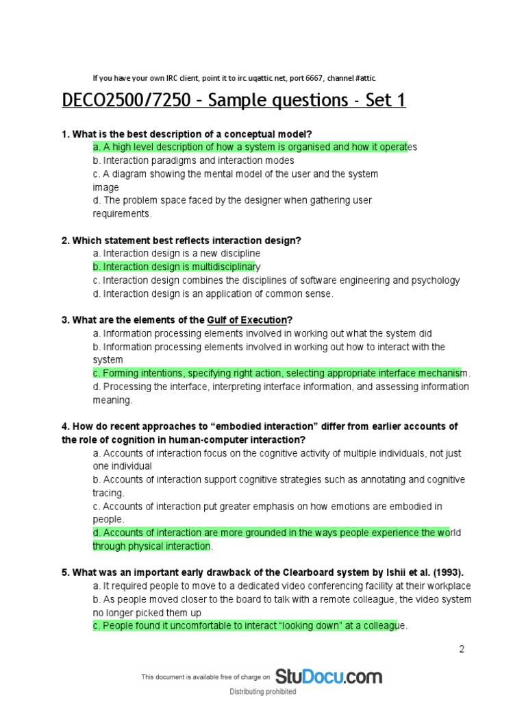 Exam in March 2013 Human Computer Interaction Questions and Answers ...