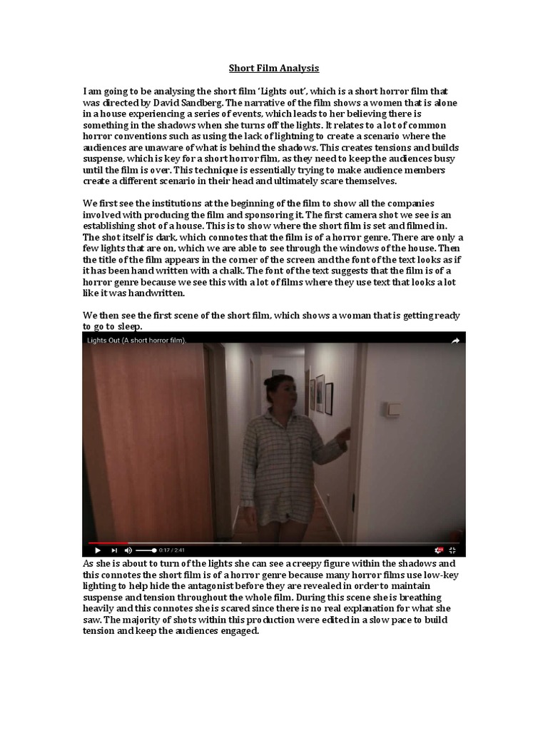 Short Film Analysis | PDF | Horror Fiction | Leisure
