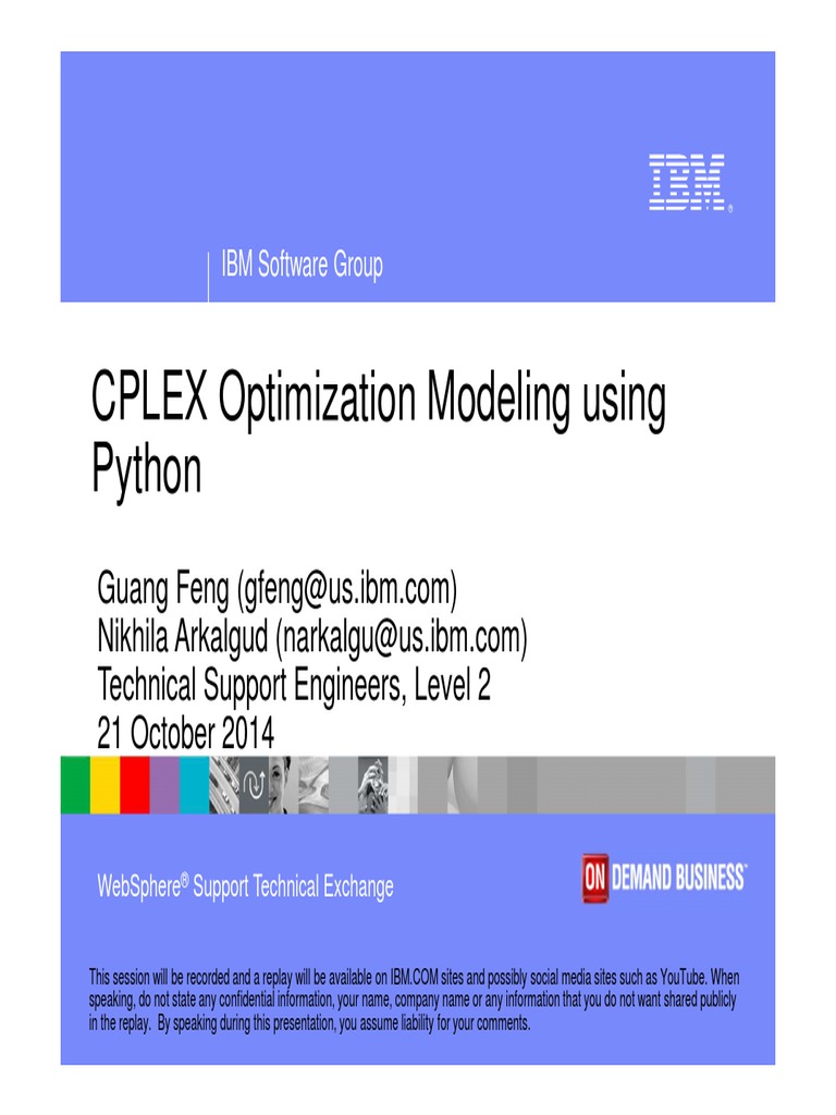 Cplex Optimization Modelling Using Python Python Programming Language Application