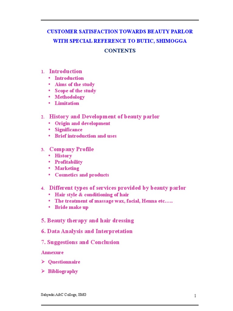 Beauty Parler | PDF | Survey Methodology | Cosmetics