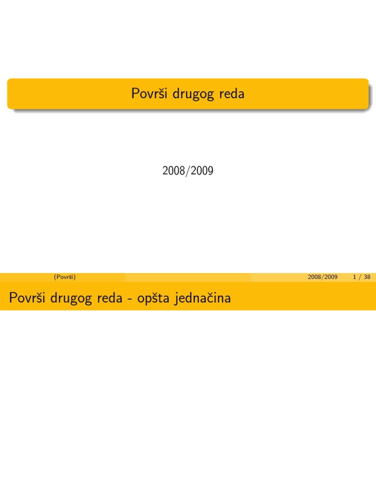 Povrsi Drugog Reda PDF | PDF